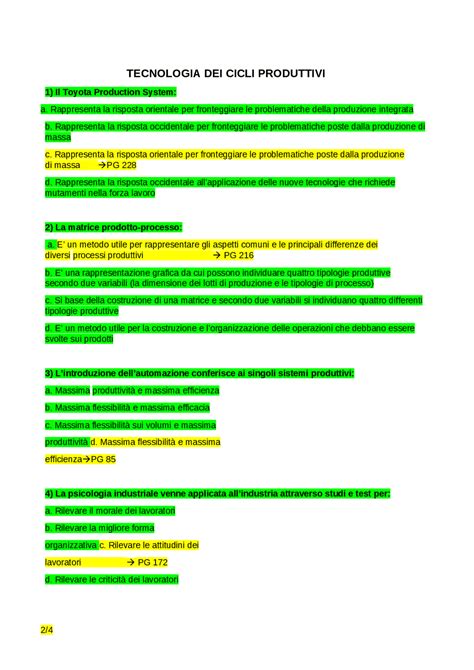 Tecnologia Dei Cicli Produttivi Docsity