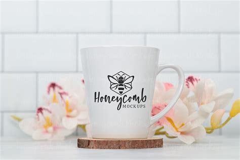12oz Latte Mug Mockup White Graphic By Honeycomb Mockups · Creative Fabrica