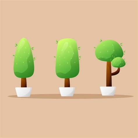 Premium Vector Spring Tree Vector Colorful Set