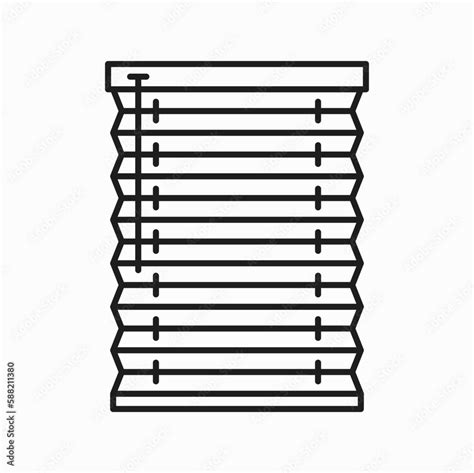 Horizontal Jalousie Sun Protection Shade Outline Icon Vector Window