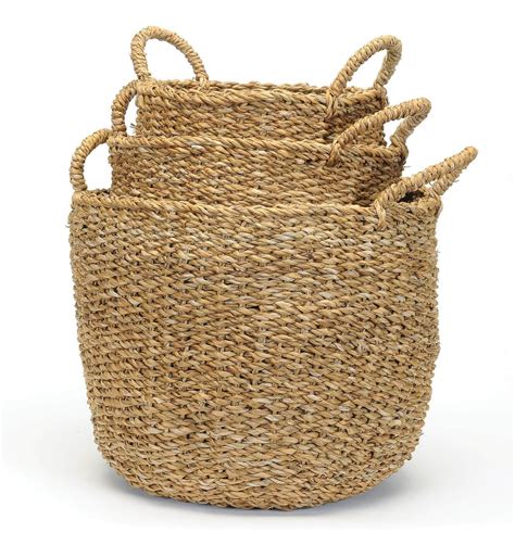 Round Seagrass Storage S3 Bacon Basketware Limited