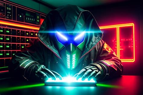 Premium Ai Image Scifi Masked Hacker Is Blacking Electric Meter