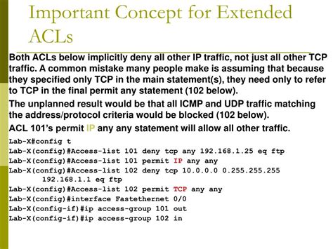 Ppt Extended Access Control Lists Powerpoint Presentation Free