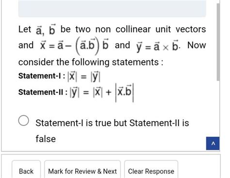 let vec{a} vec{b} be two non collinear unit vectors and vec{x} vec{a