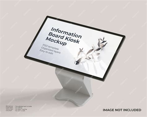 터치 스크린 정보 게시판 키오스크 목업 프리미엄 Psd 파일