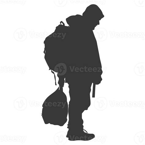 Ai Generated Silhouette Homeless Black Color Only Full Body 40699739 Png