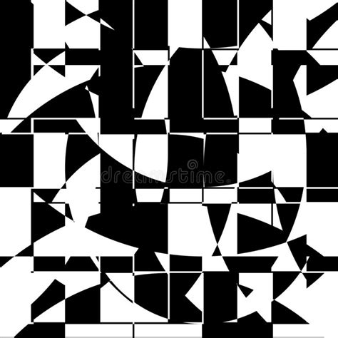 Black And White Broken Glass Grid Vector Background Stock Illustration