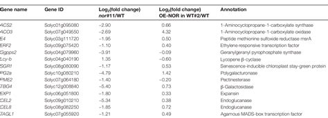 Table 1 From Re Evaluation Of The Nor Mutation And The Role Of The Nac Nor Transcription Factor