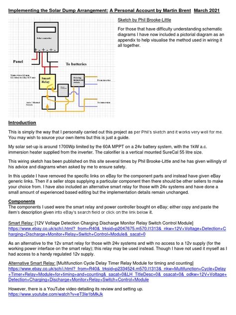 Implementing The Solar Dump Arrangement Pdf Water Heating Switch
