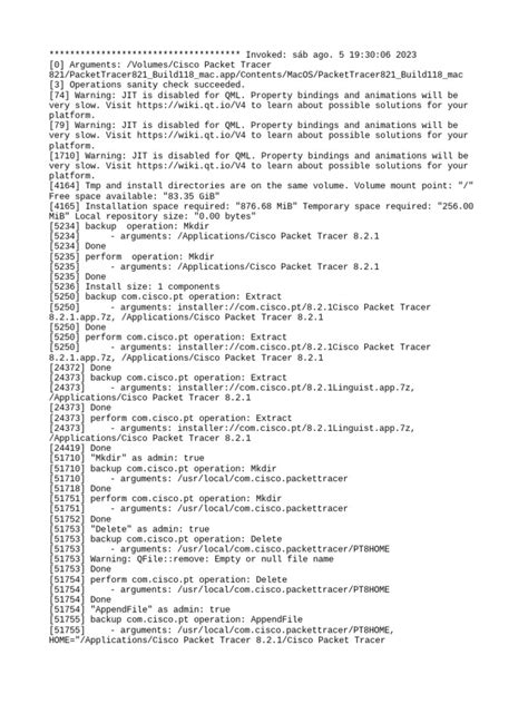 installation log pdf