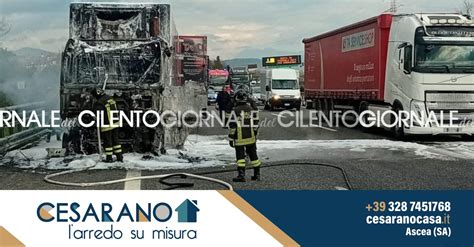 Camion In Fiamme Sullautostrada Del Mediterraneo A San Mango Piemonte