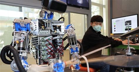 Kist Ai·로봇연구소 오픈랩에 소개된 드럼 연주 로봇