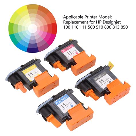 For 11 Printer Head 4 Pcs Printhead Replacement Bright Color Strong Layering