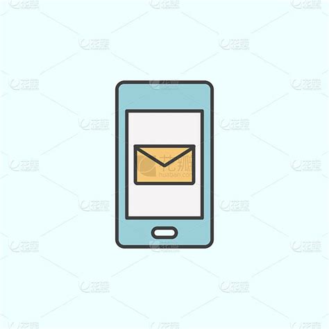 电话，信息颜色矢量图标，矢量插图素材 花瓣网