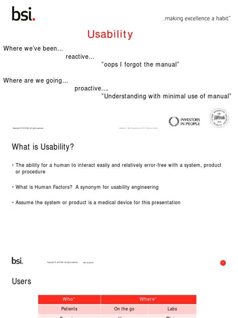 Usability Best Practices Pdf Usability Medical Device