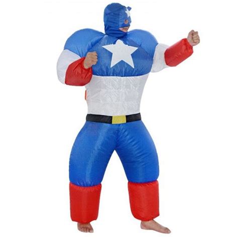 Blue Captain Hero Inflatable Costume Suit Size One Size Big W