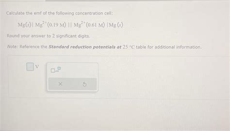 Solved Calculate The Emf Of The Following Concentration