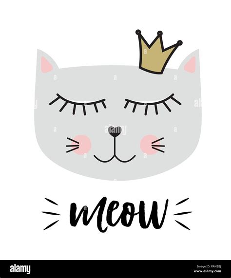 Little Cute Cat Princess Vector Illustration Stock Vector Image And Art