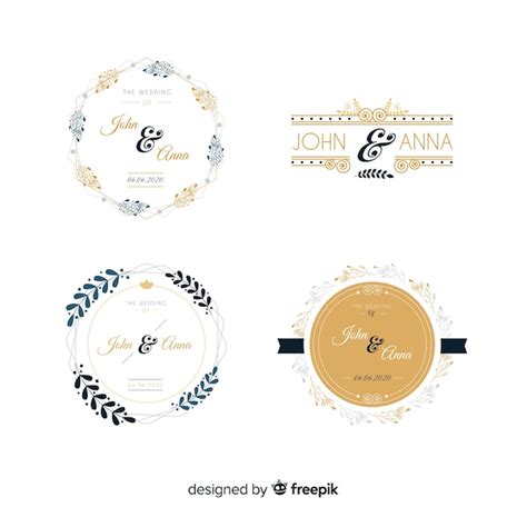 Pack De Logos Monograma De Boda Vector Gratis