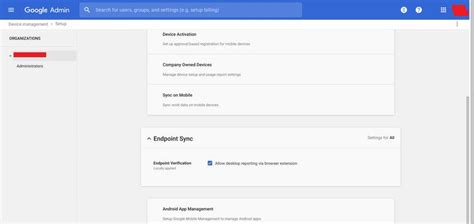 Endpoint Verification For G Suite Extension Configure Settings