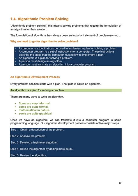 Unit 1 Problem Solving With Algorithm Pdf