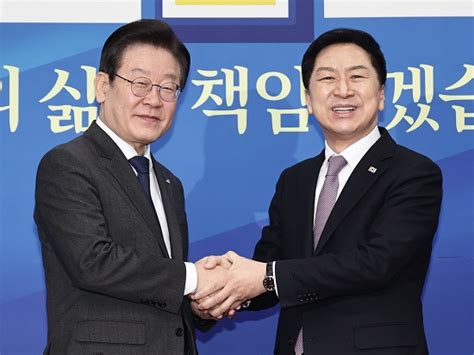 김기현 국힘 대표 이재명 대표 예방해 민생 협력 의견 모아