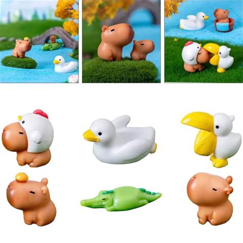 Miniature Capybara Cartoon Ornament Artistic Resin Figurine For Display