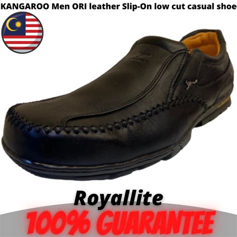 Kangaroo Men Ori Leather Slip On Low Cut Casual Shoekasut Kulit Lelaki