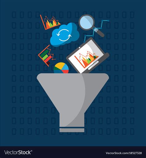 Data Filter Information Cloud Process Royalty Free Vector