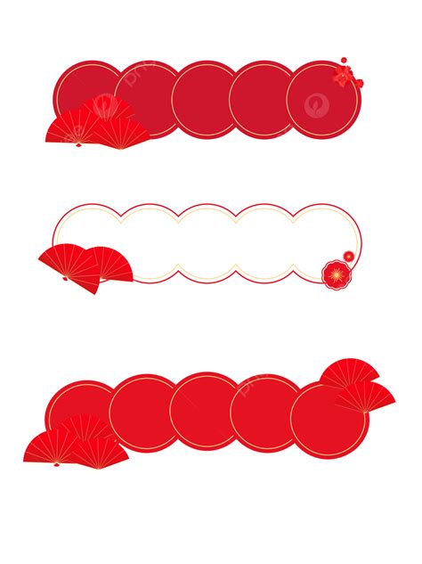 Chinese National Tide Style Fan Circular Line Border Design Material