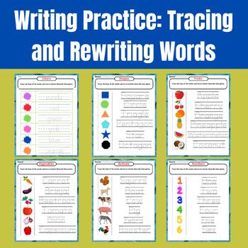 Writing Practice Tracing And Rewriting Words By That Teacher Saadia