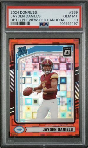 2024 Donruss Optic JAYDEN DANIELS Red Pandora RATED ROOKIE RC Gem Mint