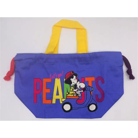 スヌーピー ランチ巾着 Scooter パープル お弁当袋 Peanuts Snoopy グッズ ランチバッグ キャラクター ギフト