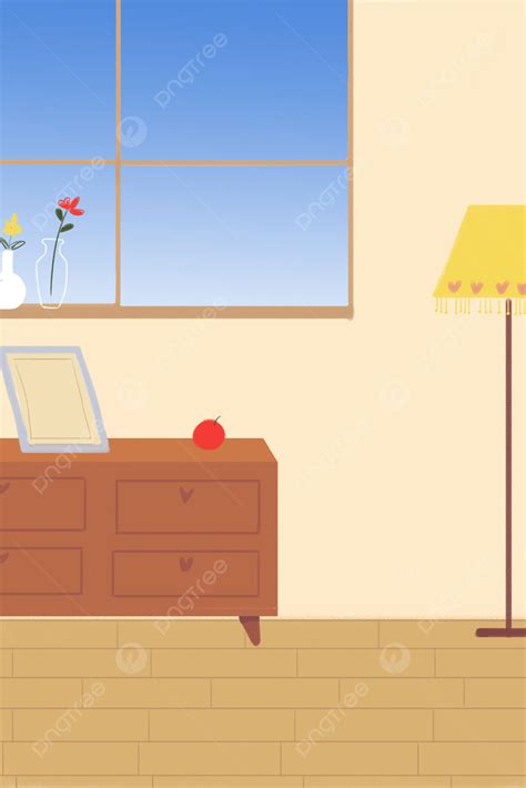 내각 빨간 장 노란 벽 노란 테이블 램프 배경 만화 그림 패션 파란 창 배경 일러스트 및 사진 무료 다운로드 Pngtree