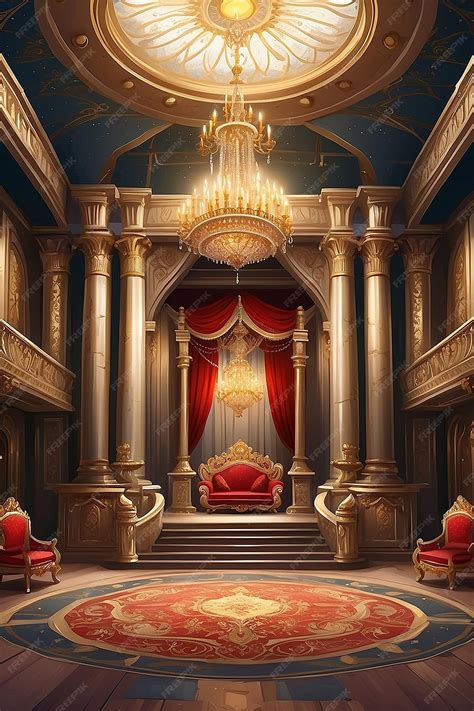 Premium Photo Design A Grand And Opulent Cartoon Indoor Kings Palace