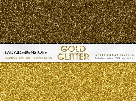 Gold Glitter Digital Papers 8 Glitter Textures Paper Pack Etsy