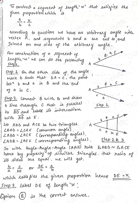 solved given segments of length a b and c as shown construct