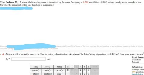 Solved Problem A Sinusoidal Traveling Wave Is Chegg
