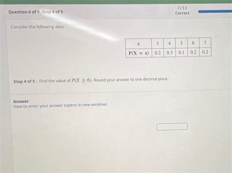 Solved Question 6 Of 9 Step 4 Of 5 Consider The Following Chegg