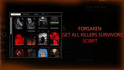 Roblox Forsaken New Op Get All Killers And Survivors Script Pastebin Youtube