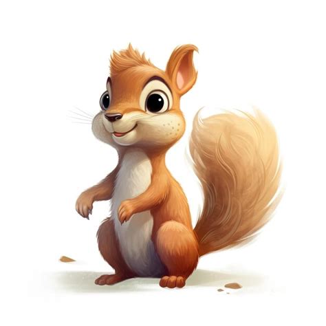 A Cute Watercolor Squirrell In Autumn Premium Ai Generated Image