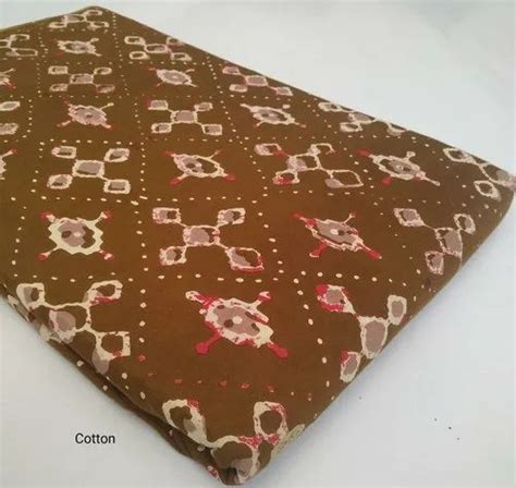 44 45 Brown Nahar Magra Handblock Bagru Cotton Print Fabric For Unisex Clothing GSM 50 100 At