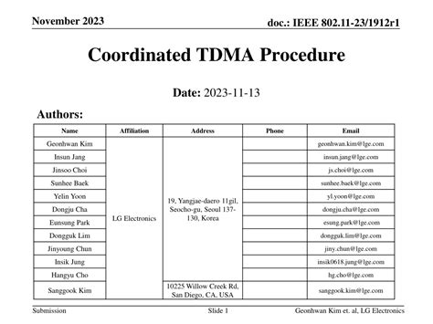 ppt coordinated tdma procedure for wlan reliability enhancement in