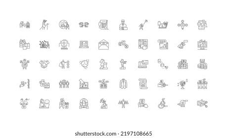 Project Management Concept Illustration Linear Icons Stock Vector Royalty Free