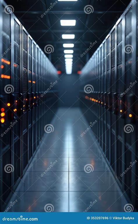 Secure Data Center Interior High Tech Server Racks Informational Tour Highlights Cyber Security