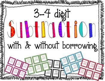 And Digit Subtraction With Borrowing By The Rolly Chair TPT