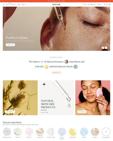 Nimbus Theme Organic Ecommerce Website Template