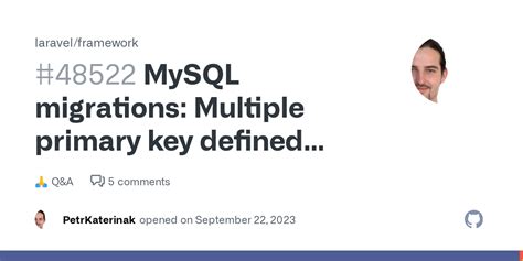 MySQL Migrations Multiple Primary Key Defined When Sql Generate