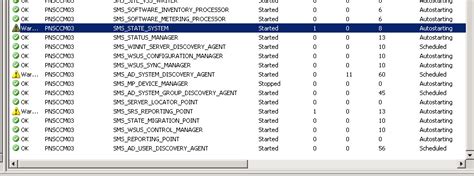 Multiple Warnings Under Component Status Configuration Manager 2007