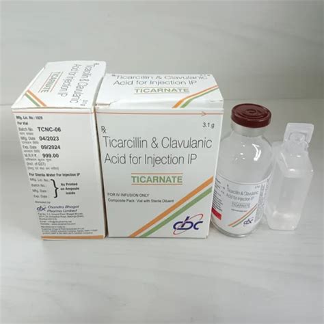 Ticarnate Ticarcillin And Clavulanic Acid For Injection 31 Gm At Best